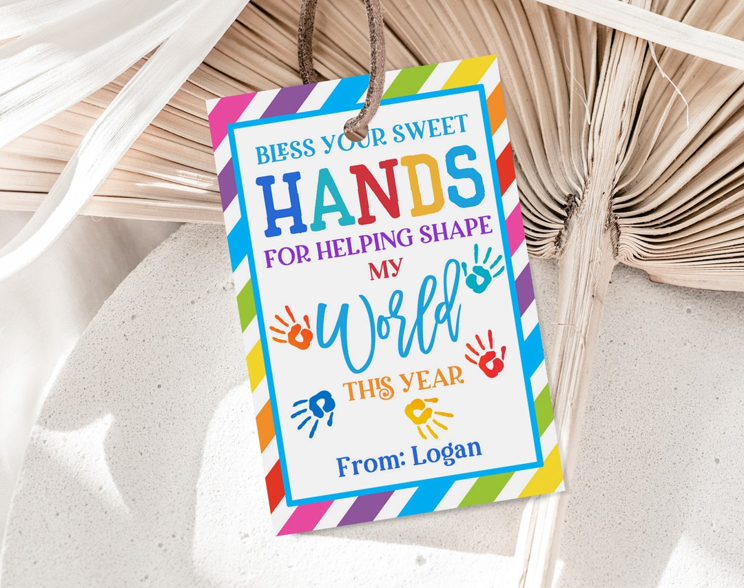Hands End of School Year Tag Bless Your Sweet Hands Gift Tag Sanitizer ...