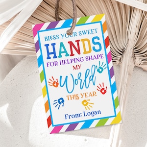 Hands End of School Year Tag Bless Your Sweet Hands Gift Tag Sanitizer ...