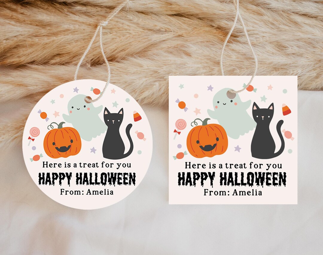 Halloween Favor Tags: Editable Pumpkin and Ghost Labels (printable) - Etsy