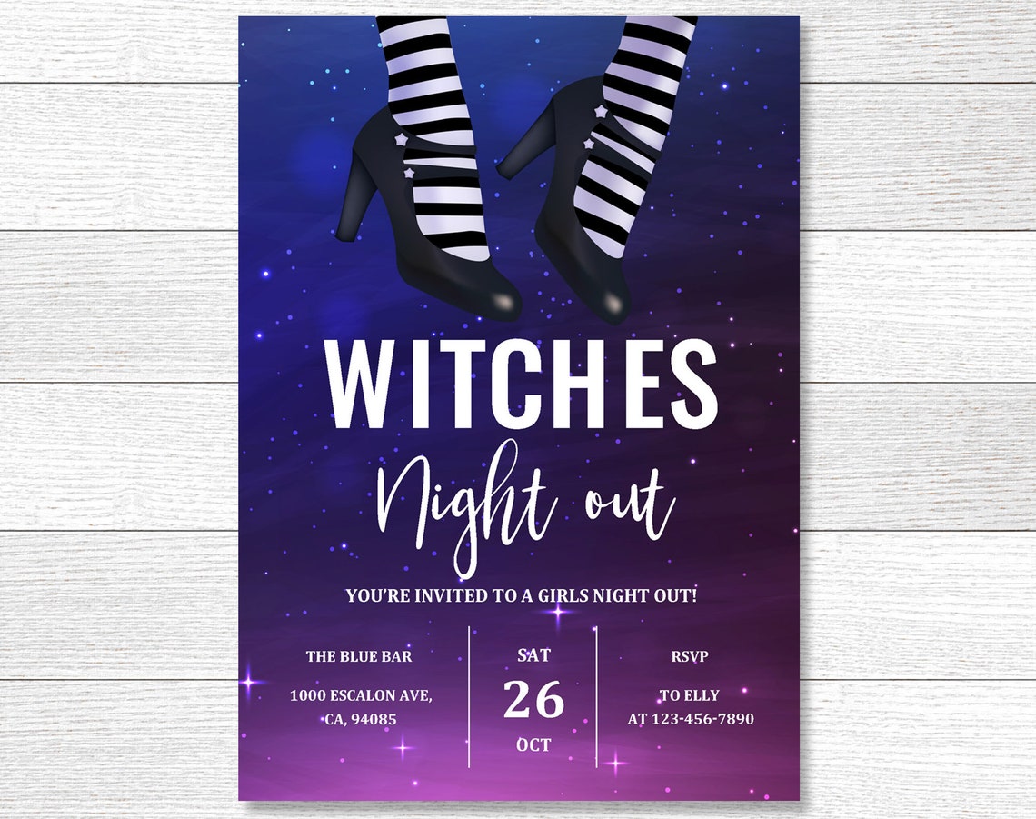 Halloween Girls Night Out Invitation Witch Ghouls Night Out - Etsy