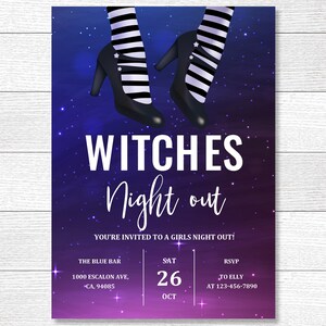 Halloween Girls Night Out Invitation Witch Ghouls Night Out ...