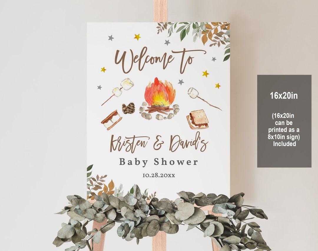 Editable S'more Baby Shower Welcome Sign S'mores Party - Etsy