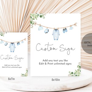 Boy Baby Clothes Baby Shower Custom Sign Boy Laundry Shower Table Sign ...