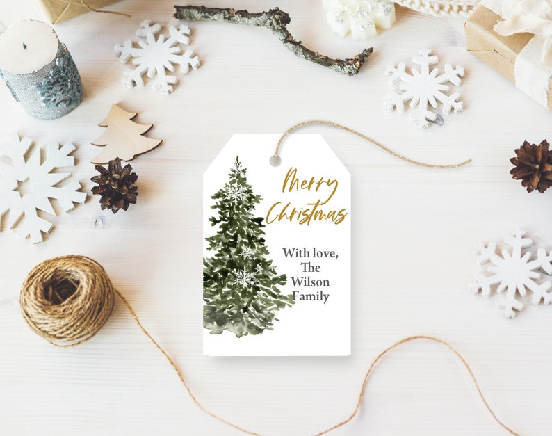 Christmas Favor Tags Holiday Gift Tags Editable Merry Christmas Holiday ...