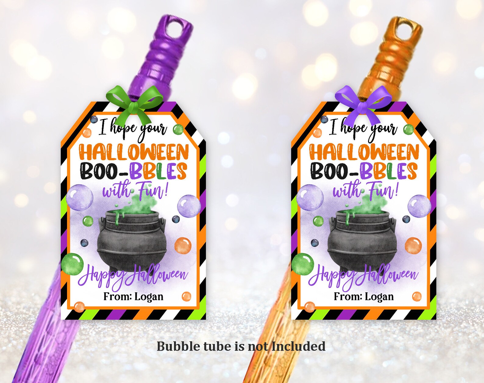 Halloween Bubble Tags Boo-bble Tags Halloween Bubble Favor Tag - Etsy