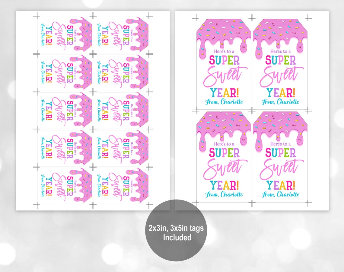 Back to School Tag Sweet Year Tag Candy Cupcake Lollipop Donut - Etsy