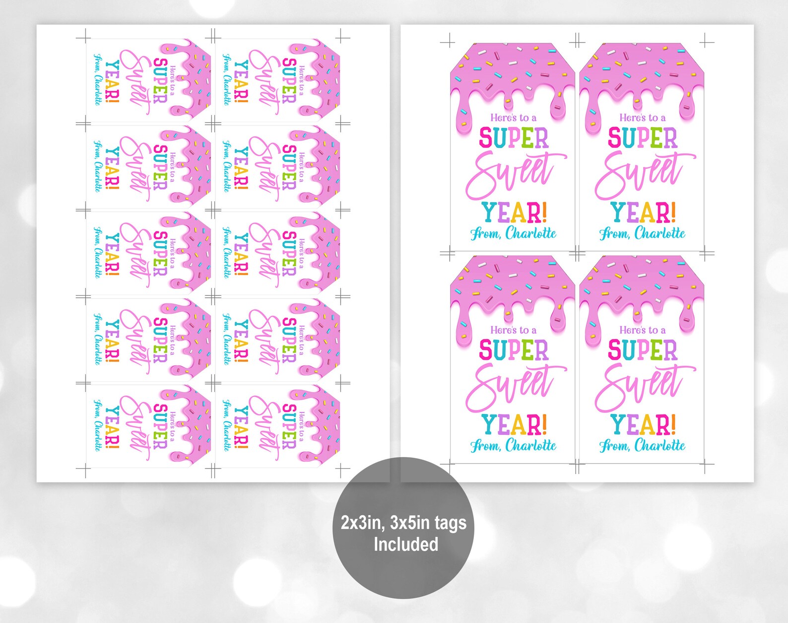 Back to School Tag Sweet Year Tag Candy Cupcake Lollipop Donut - Etsy