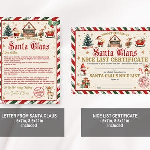 Official Letter From Santa Claus Nice List Certificate Bundle North ...