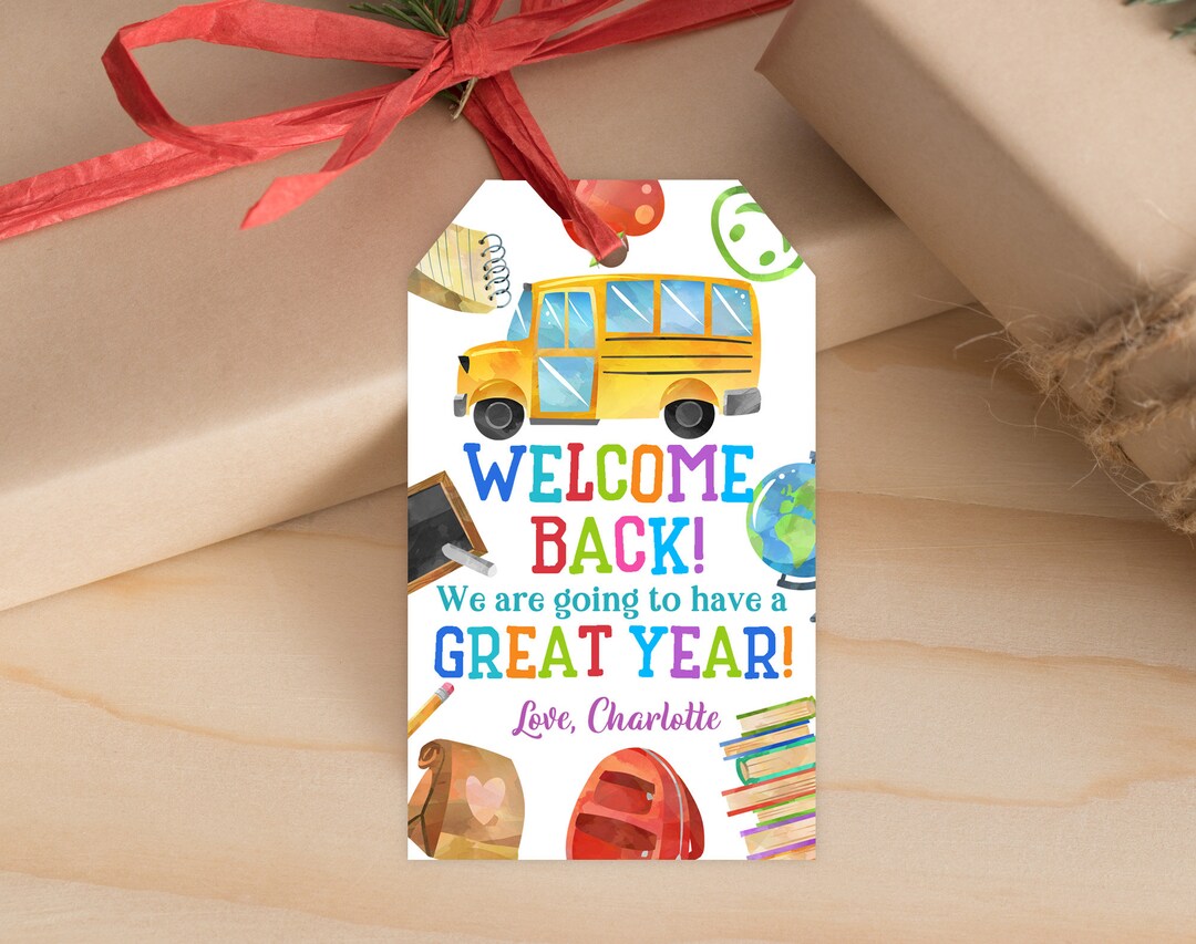 Welcome Back Tags Back to School Label First Day of School Gift Tag ...