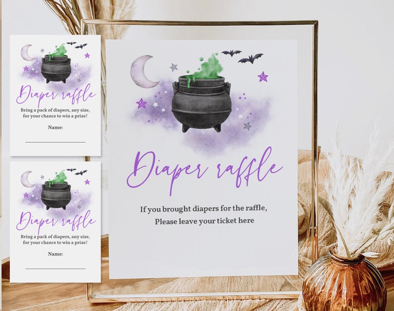 Halloween Diaper Raffle Sign Ticket Baby is Brewing Baby - Etsy