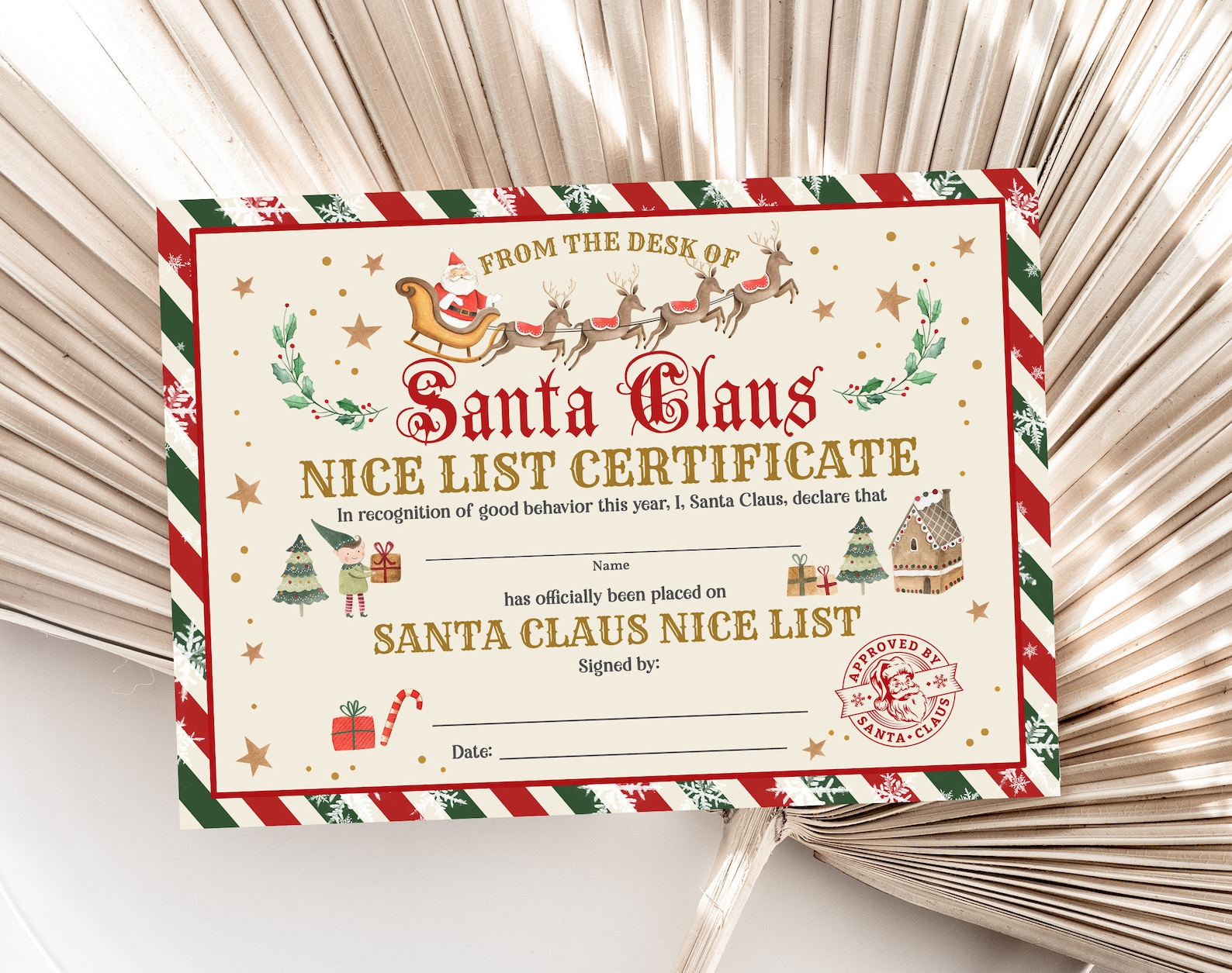 Christmas Nice List Certificate Christmas Eve Box Filler Santa - Etsy