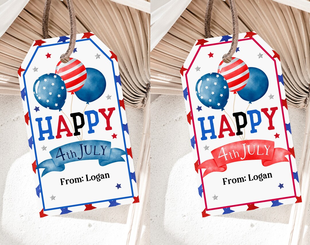 Party Favor Tags: 4th of July Fireworks - Editable & Printable Ipdt6 - Etsy