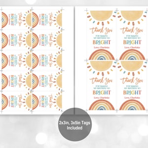 Boho Sunshine Birthday Tag: Rainbow 1st Trip Around the Sun Bir298 - Etsy