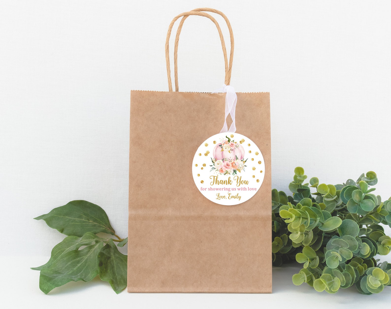 Pumpkin Baby Shower Favor Tag/ Round and Square Included/ | Etsy