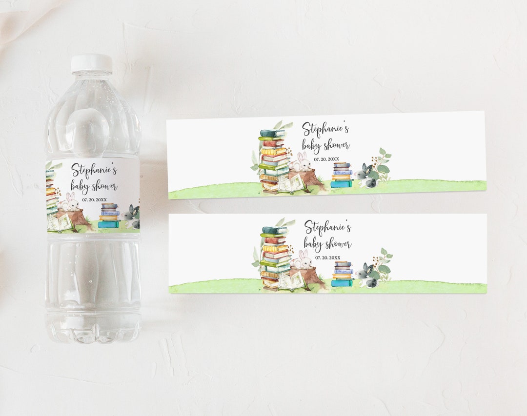 Editable Storybook Baby Shower Water Bottle Labels Chapter Book Baby ...