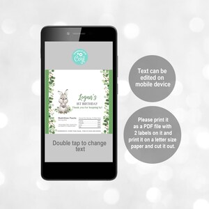 Bunny Birthday Candy Bar Wrapper Rabbit Chocolate Bar Label - Etsy