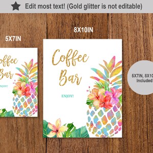Pineapple Coffee Bar Sign Baby Shower Table Sign Download EIDTABLE ...