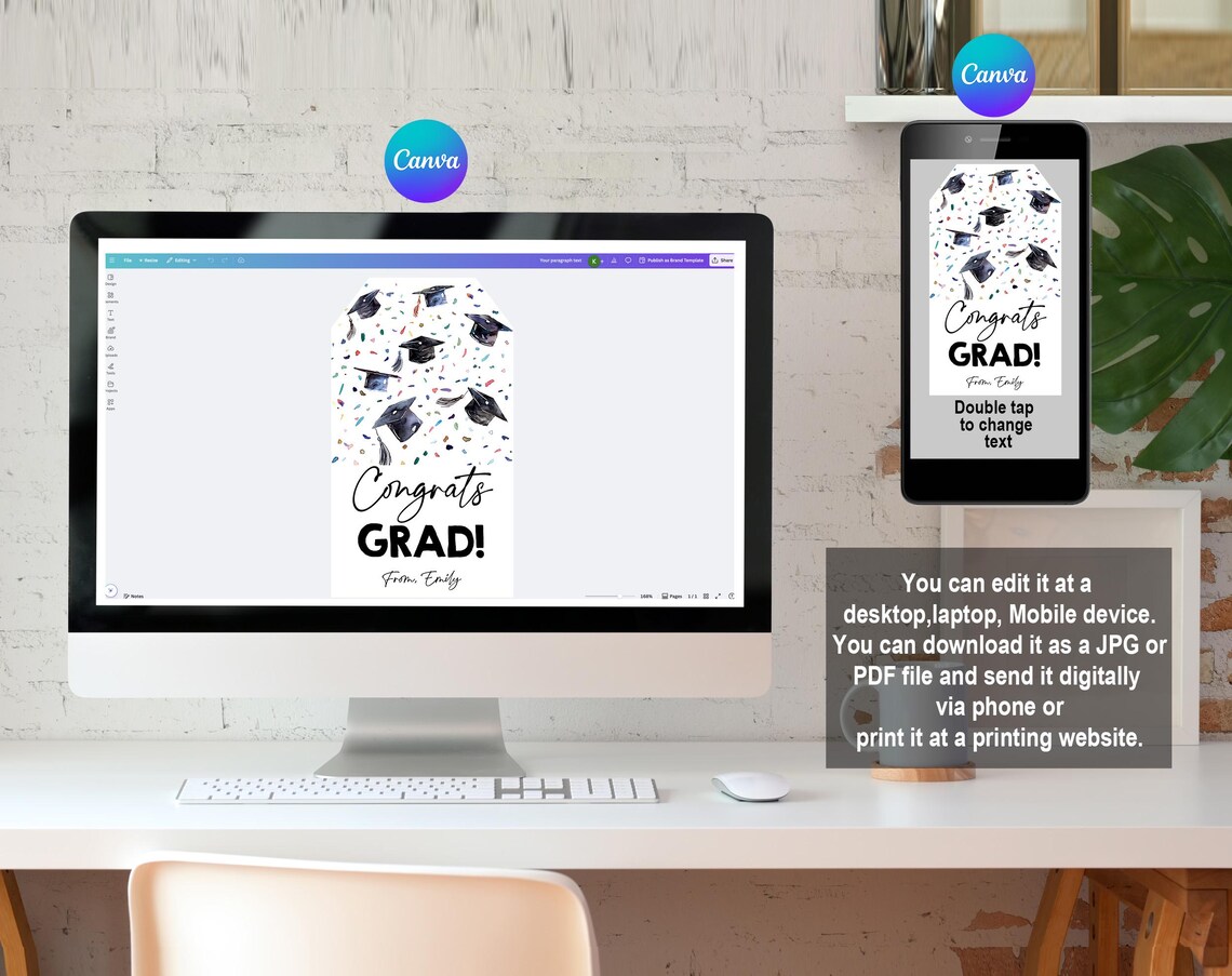 Editable Graduation Favor Tags - Printable School Party Labels - Etsy