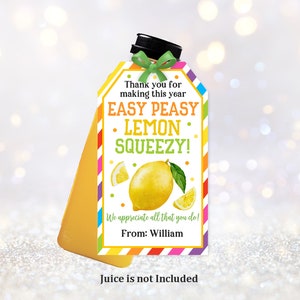 Lemon Appreciation Tag End of School Year Summer Lemon Gift - Etsy
