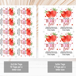 Strawberry Gift Tag: Editable Teacher and Volunteer Thank You - Tat41 ...
