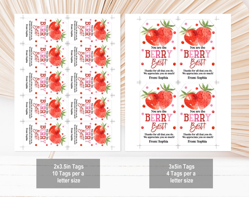 Strawberry Gift Tag: Editable Teacher and Volunteer Thank You - Tat41 ...