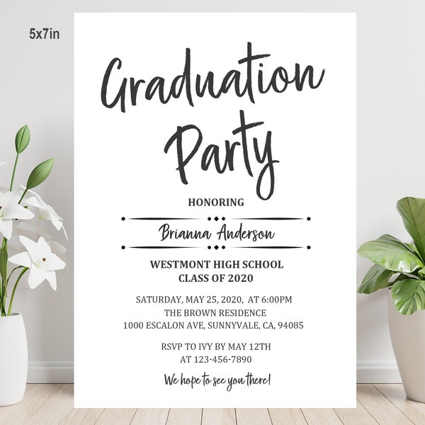 Grad Party Invite - Etsy