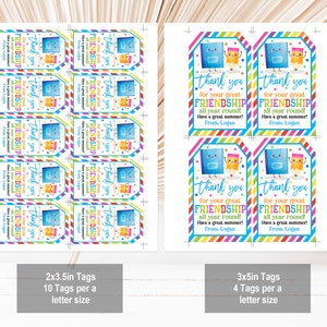 Friendship End of School Classroom Gift Tag End of Year Gift Tags Kids ...