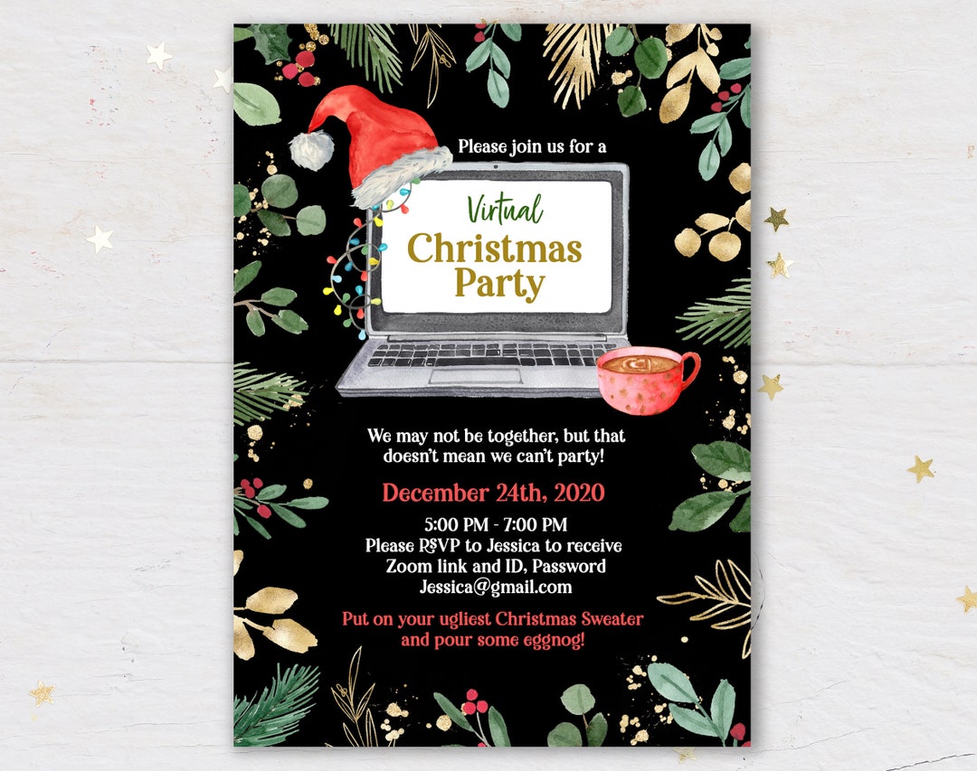 Christmas Virtual Party Invitation Zoom Party Invite Download - Etsy