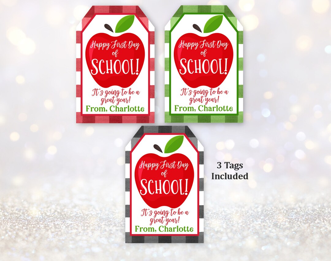 Back to School Teacher Gift Tag Happy First Day of School Tag Kids ...