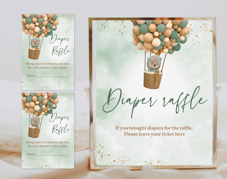 Teddy Bear Diaper Raffle Sign and Ticket Teddy Bear Baby - Etsy