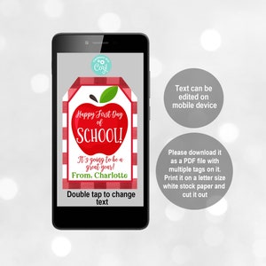 Back to School Teacher Gift Tag Happy First Day of School Tag Kids ...