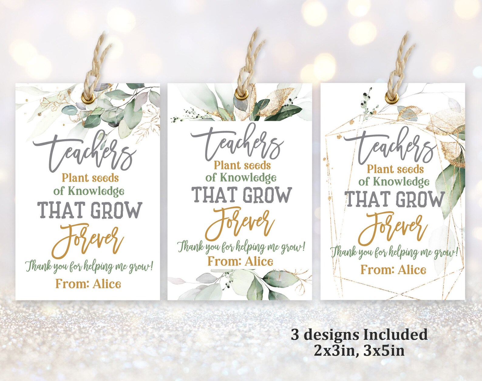 End of Year Thank You Tag Teacher Appreciation Gift Tags - Etsy