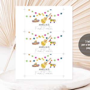 Fiesta Gable Box Label: Editable Birthday Treat Sticker Bir331 - Etsy