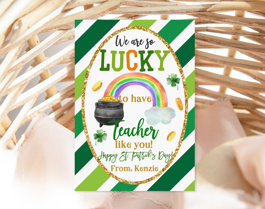 Lucky to Have Teacher Like You Tag St. Patricks Day Gift Tag ...