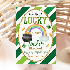 Lucky to Have Teacher Like You Tag St. Patricks Day Gift Tag ...
