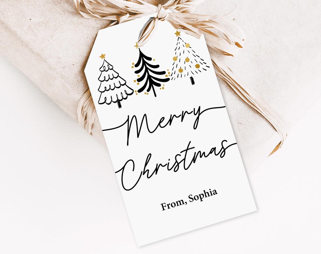 Editable Christmas Favor Tags Holiday Gift Tags Merry Christmas Holiday ...