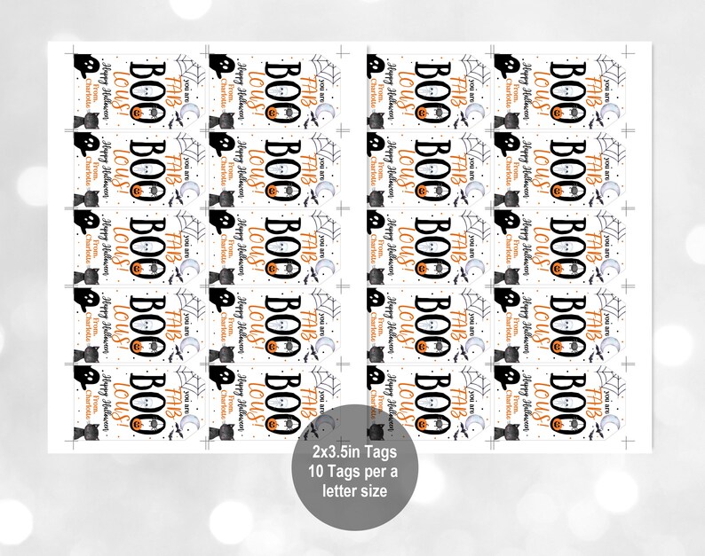 You Are Fab-boo-lous Tag Halloween Favor Tag Cute Ghost Gift - Etsy