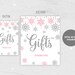Winter Gift Sign - Pink Silver Snowflake Editable Digital Download ...