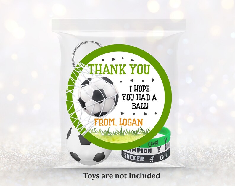 Soccer Birthday Favor Label Thank You Tag Soccer Party Favor - Etsy