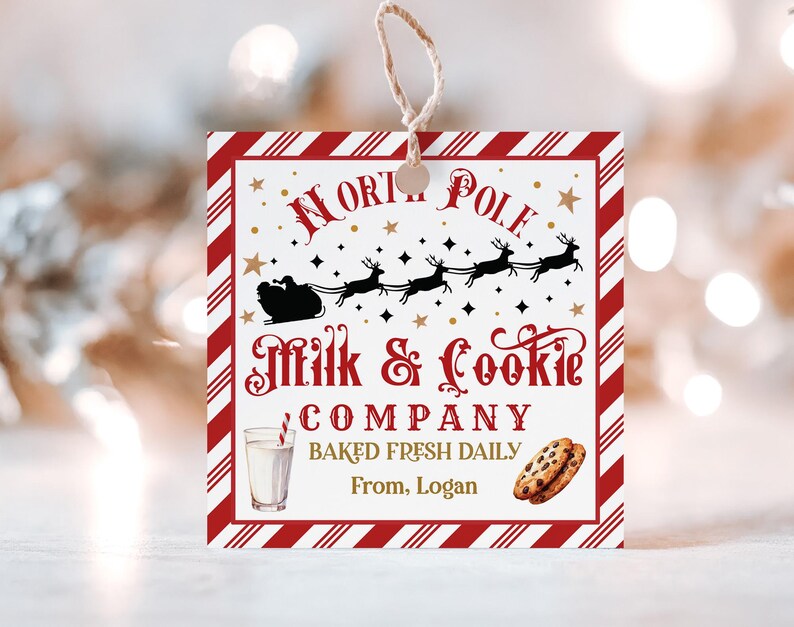 Christmas Milk and Cookies Labels: Printable Holiday Treat Tags ...