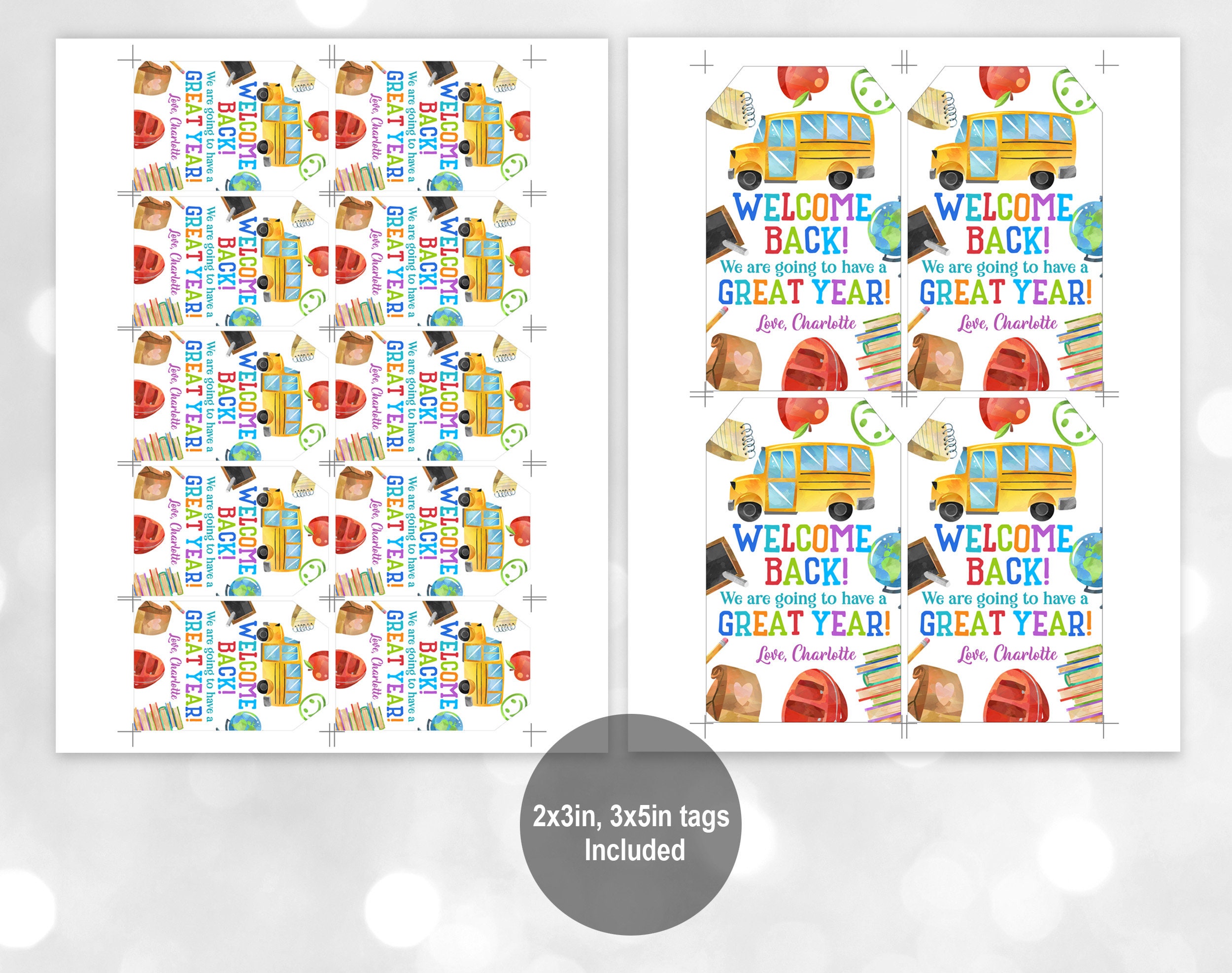 Back to School Tags: Printable Classroom Labels - Editable Download ...