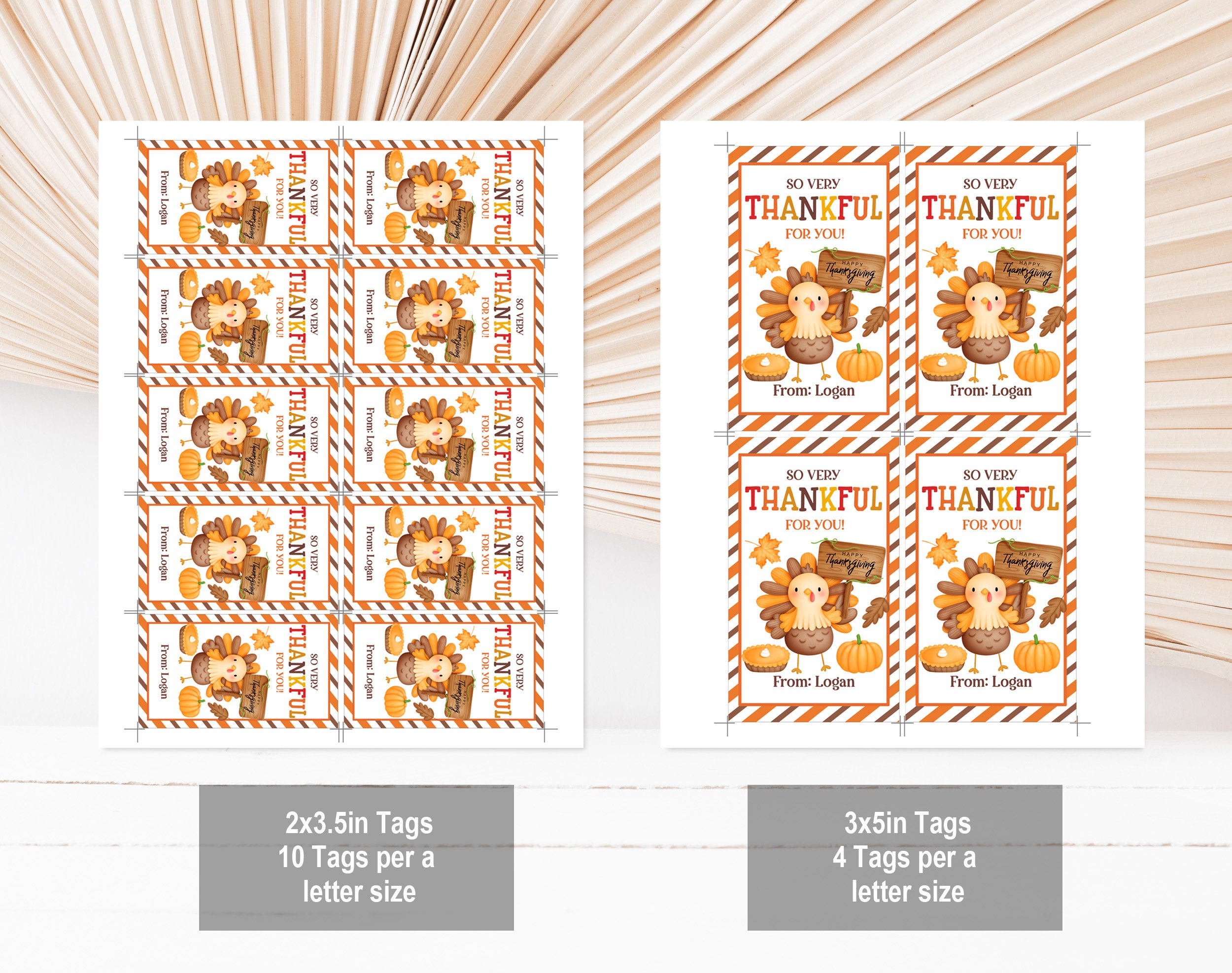 Thanksgiving Turkey Gift Tags: Editable, Printable so Very Thankful Vat ...