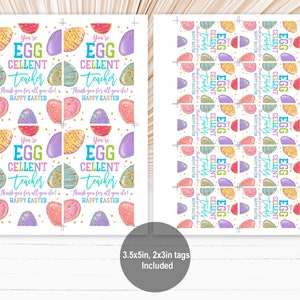 You Are Eggcellent Teacher Appreciation Tag Thank You Tag Easter Basket ...