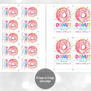 Teacher Appreciation Tag: Donut Design (printable, Editable Download ...