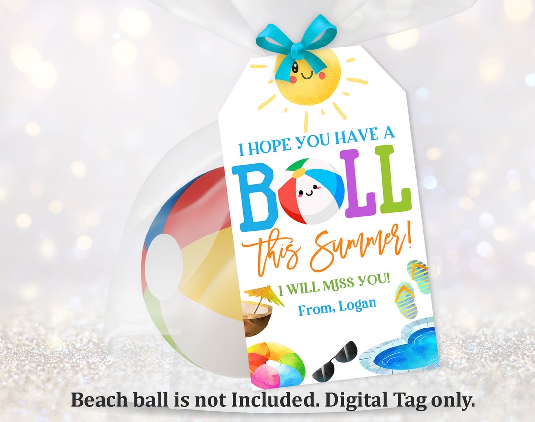 Beach Ball Gift Tag Hope You Have a Ball This Year End of - Etsy