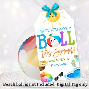 Beach Ball Gift Tag Hope You Have a Ball This Year End of - Etsy