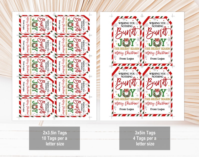 Bundt Cake Christmas Tag: Holiday Gift Labels (editable Digital ...