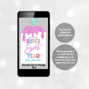 Back to School Tag Sweet Year Tag Candy Cupcake Lollipop Donut Teacher ...