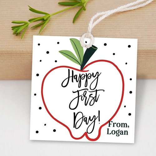 PRINTABLE Happy First Day of School Tags Gift Tags Labels - Etsy