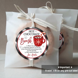 Christmas Hot Chocolate Bomb Tags Winter Hot Cocoa Bomb Labels ...